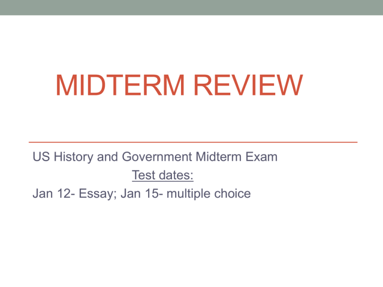 Midterm Review Sewanhaka Central High School District Midterm Review Sewanhaka Central High School District