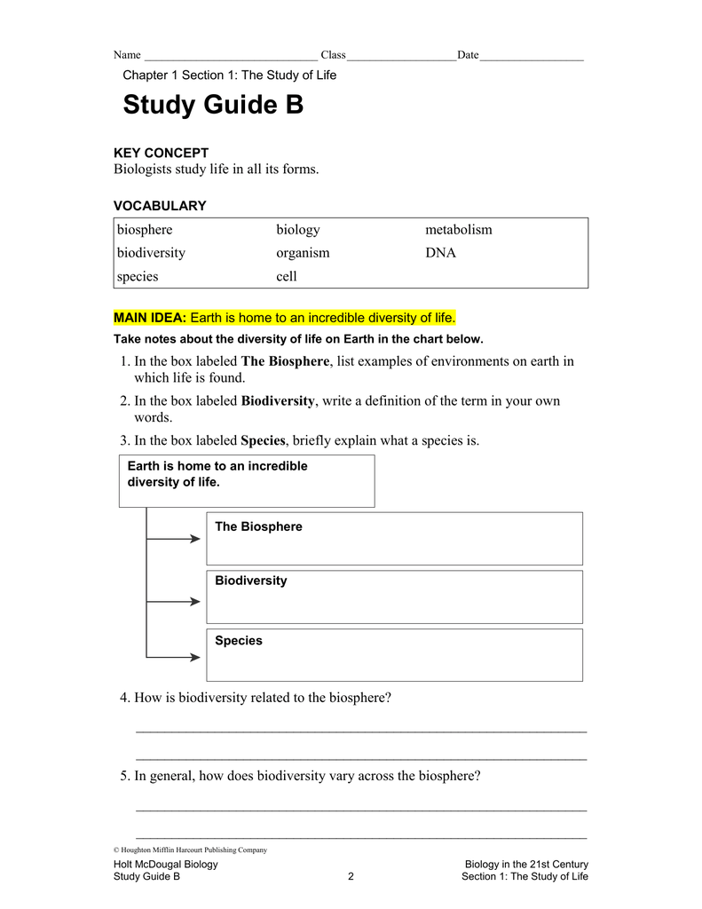 Holt Mcdougal Biology Study Guide B Section 1 Cell Theory Study Poster Holt Mcdougal Biology Study Guide B Section 1 Cell Theory Study Poster