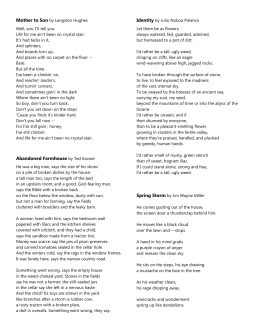 Abandoned Farmhouse–Ted Kooser poem with artifacts