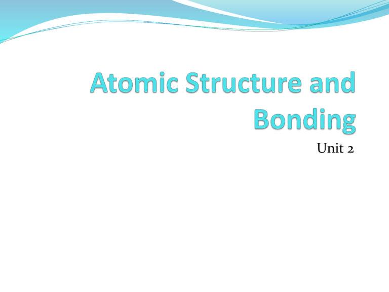 Atomic Structure And Bonding Atomic Structure And Bonding