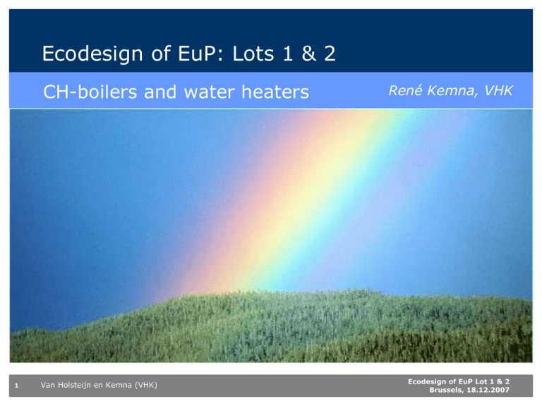 Boiler WH Labelling And European Directive EuP Boiler WH Labelling And European Directive EuP