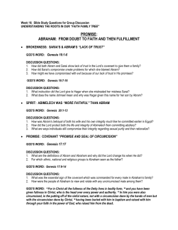 Outline of Abraham`s Life