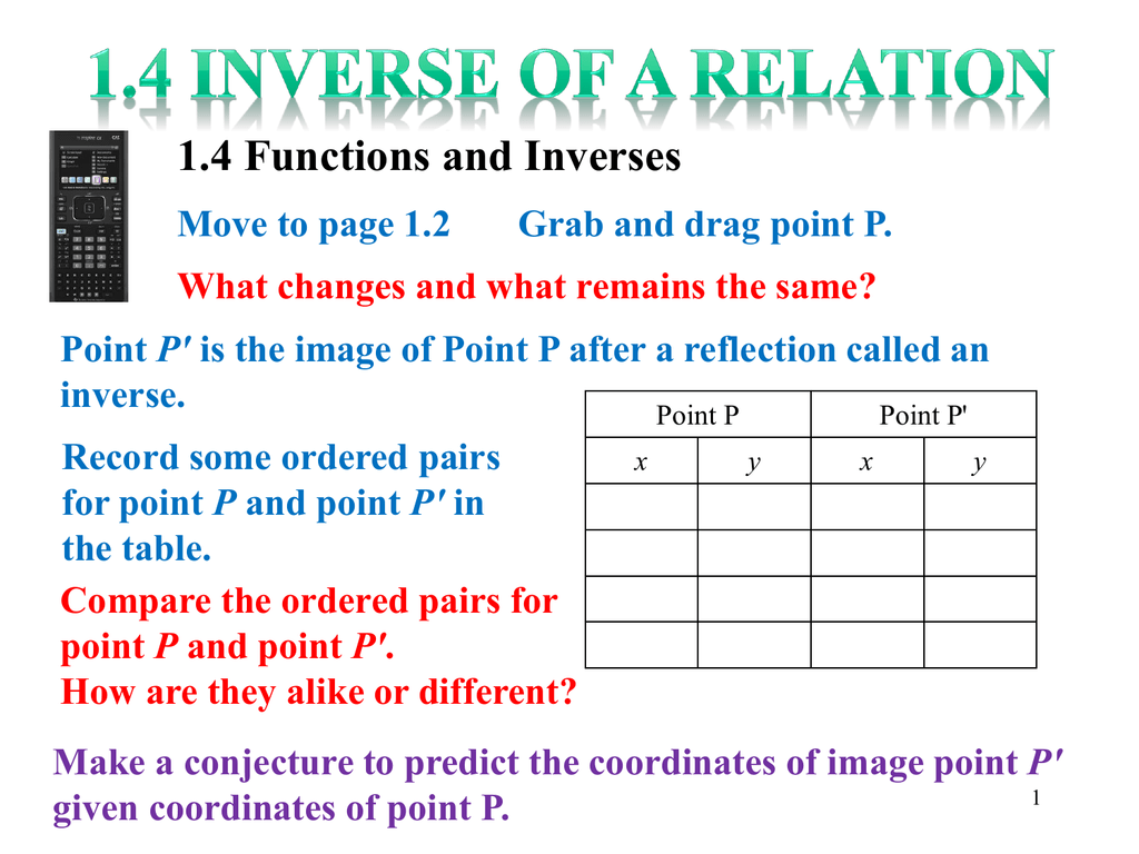 1 4 Inverse Of A Relation 1 4 Inverse Of A Relation