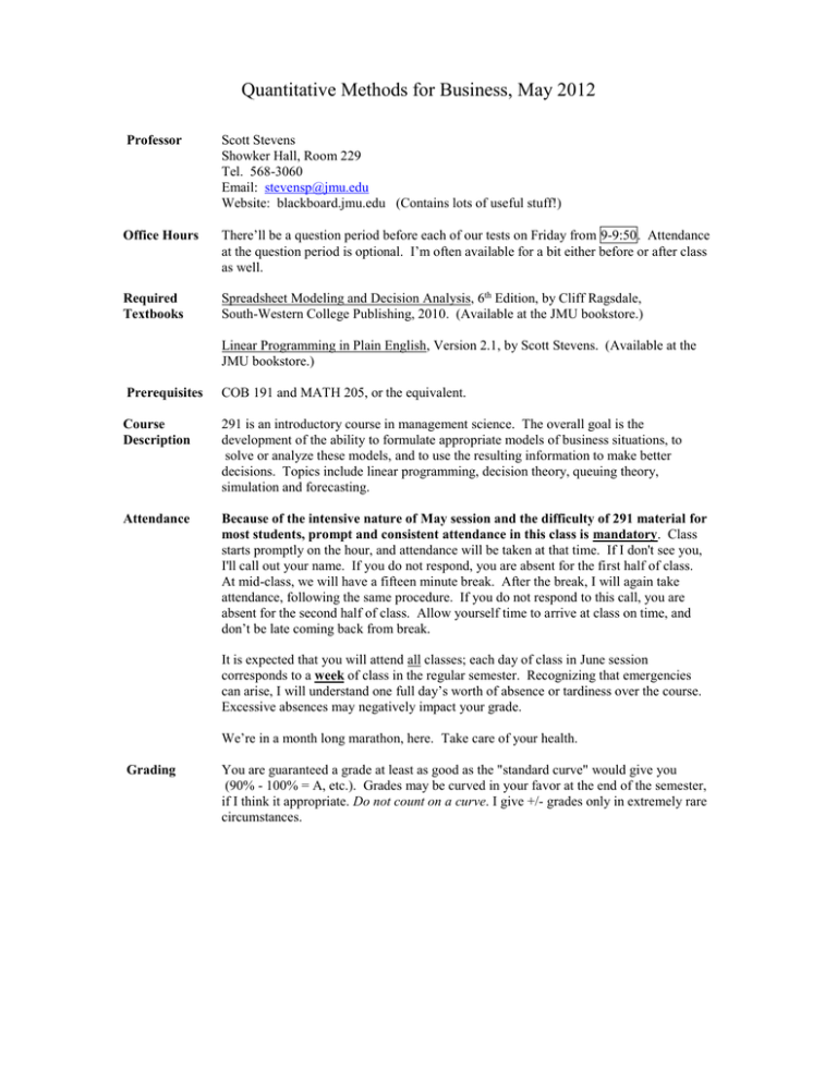Syllabus For May 2012