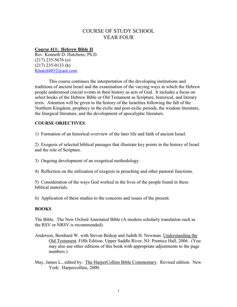 COS 411 syllabus COS 411 syllabus