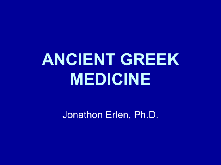 ANCIENT GREEK MEDICINE