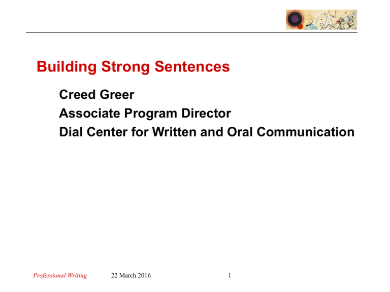 How to Craft a Good Sentence