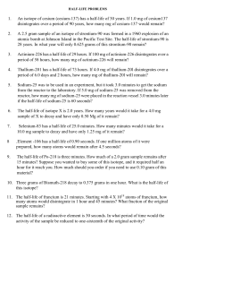Half-life Practice Worksheet