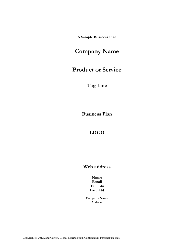 Business Plan template