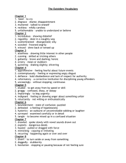 The Outsiders Vocabulary Definitions