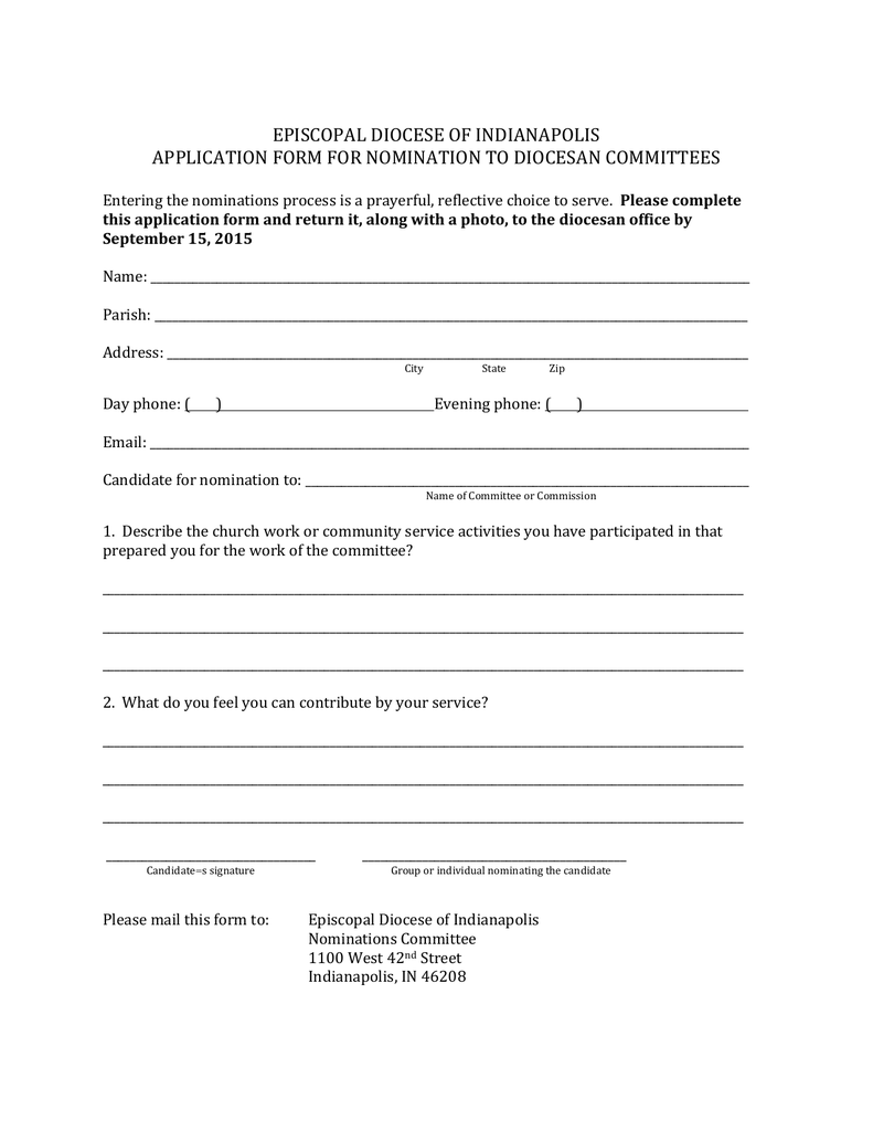 Nomination Form And Descriptions