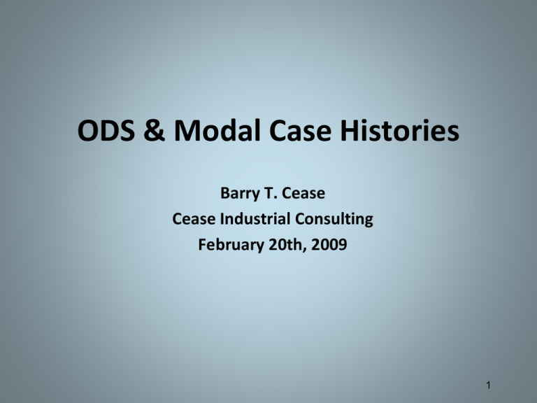 ODS Modal Case Histories Vibration