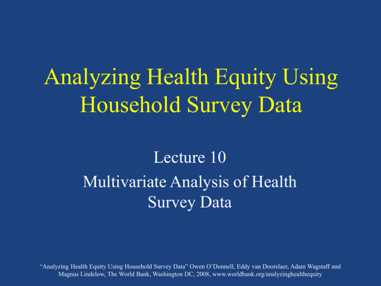 Multivariate Analysis Of Health Survey Data