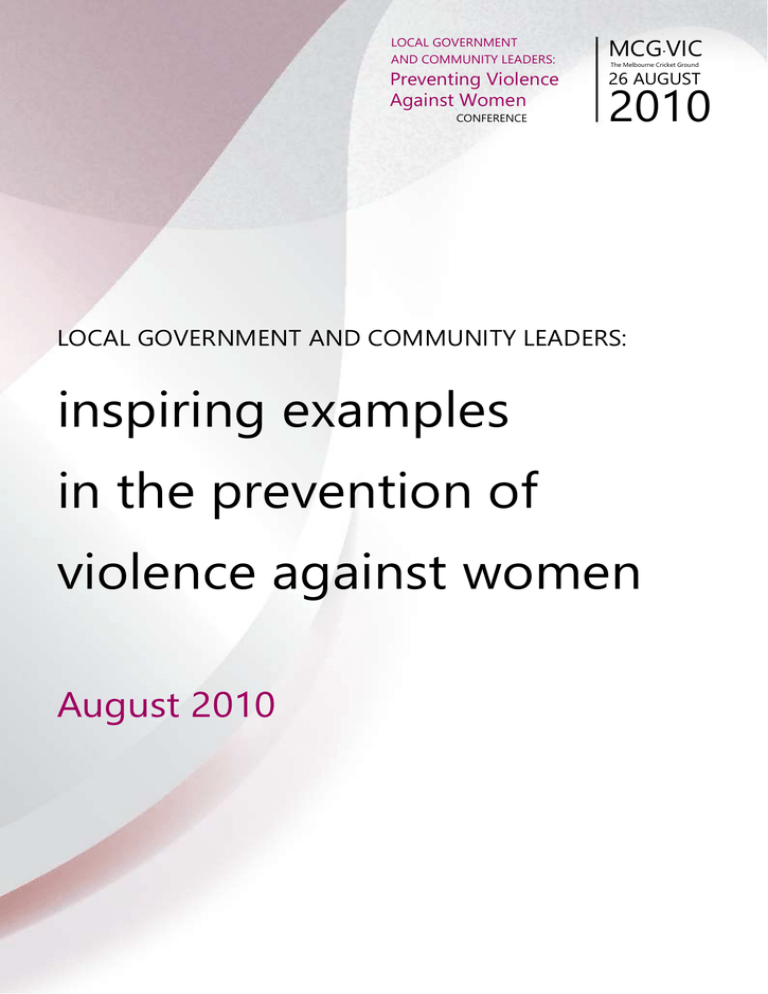 Booklet of inspiring preventing violence against women examples