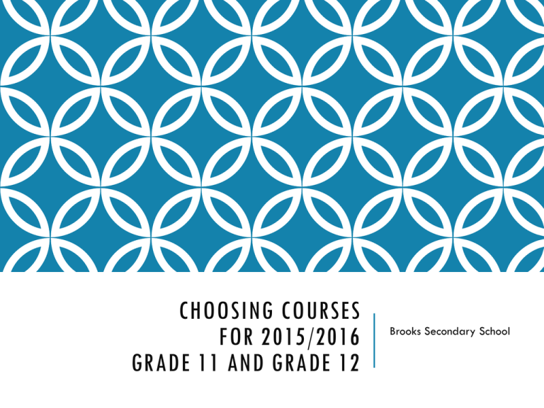 Choosing Courses Grade 10 Into 11 Choosing Courses Grade 10 Into 11