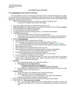 Chemistry I Honors Lab Report Format