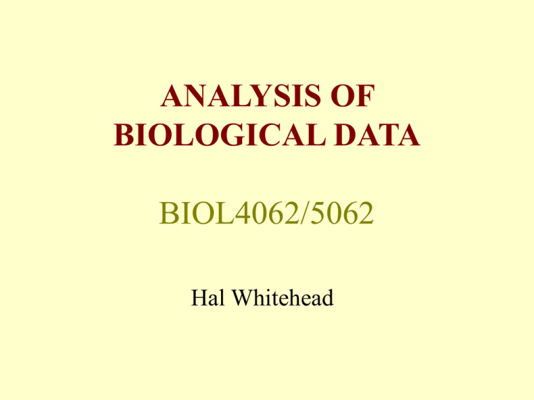 Introduction To Data Analysis And The Course