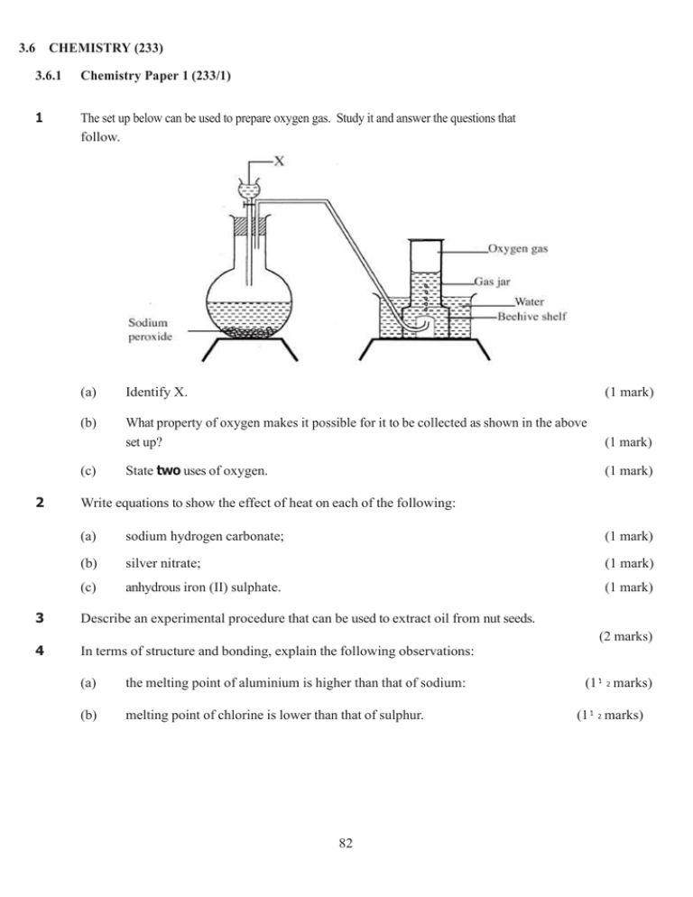 2013 Kcse Chemistry Questions