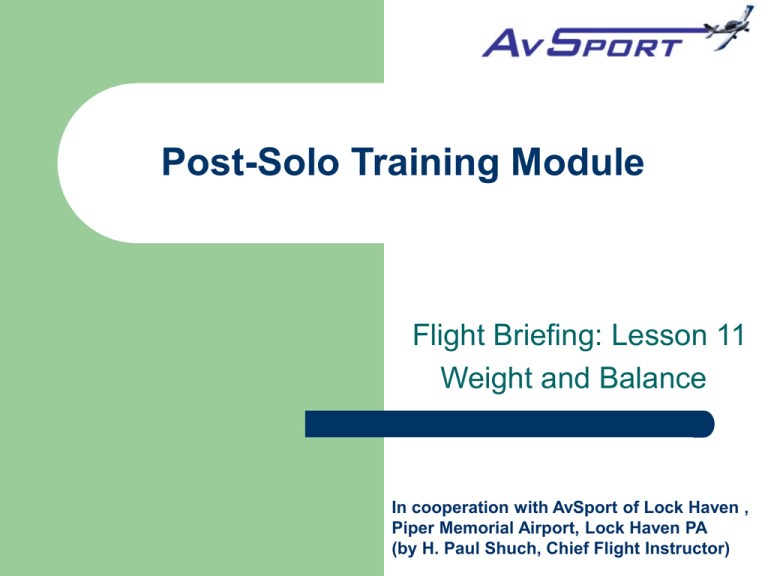 Sport Pilot Training Program Sport Pilot Training Program