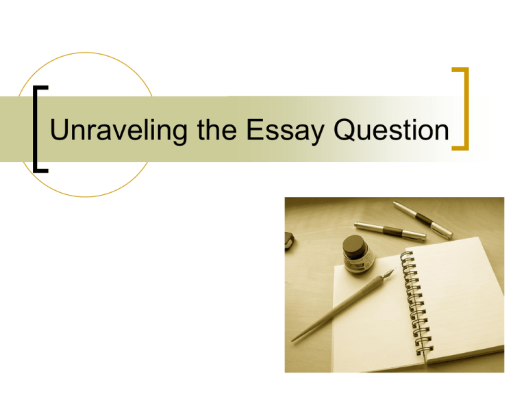 Introduction to Essay Writing