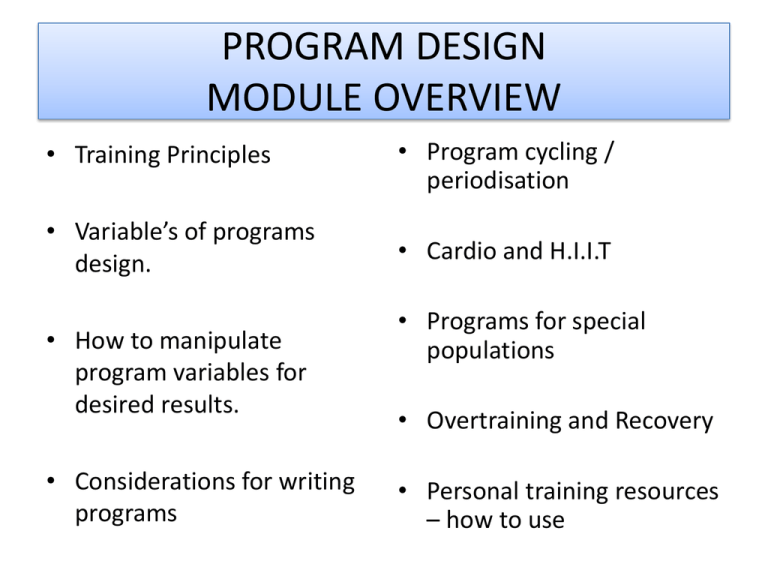 Program Design