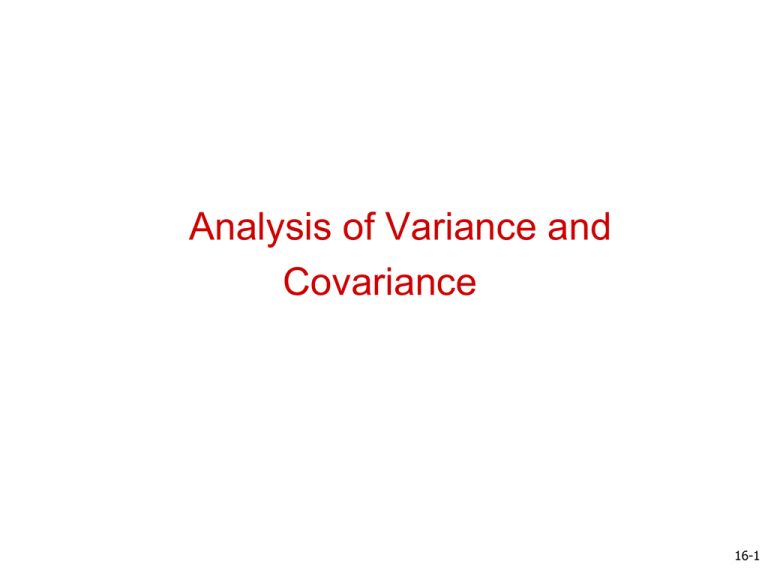 One Way Analysis Of Variance