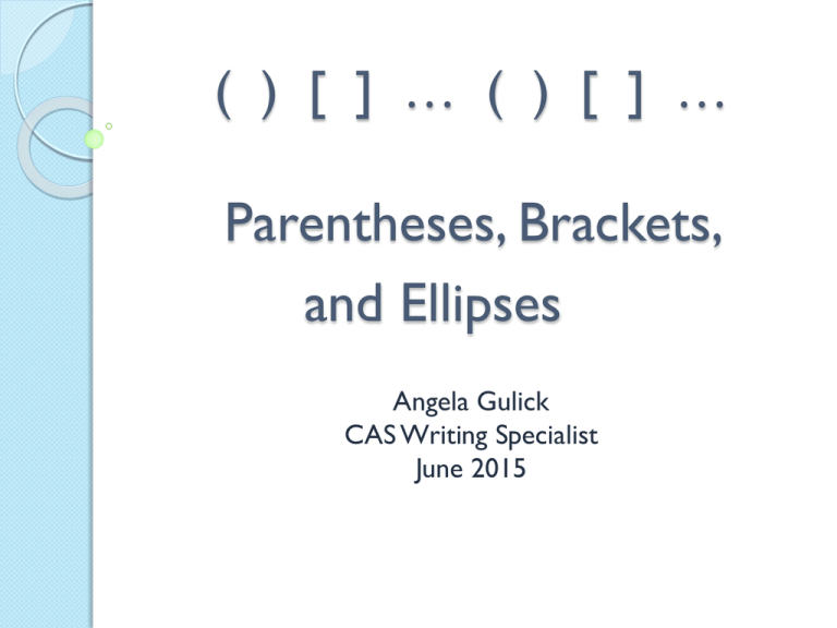 Parentheses Brackets And Ellipses