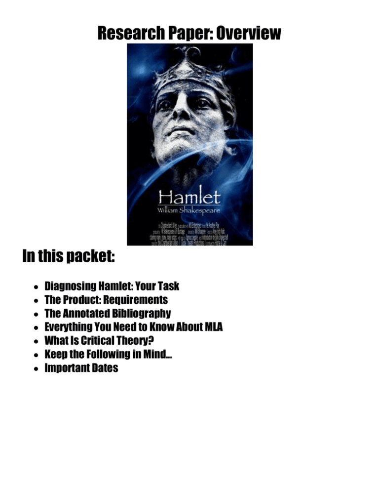 Brit Lit H And CP Diagnosing Hamlet