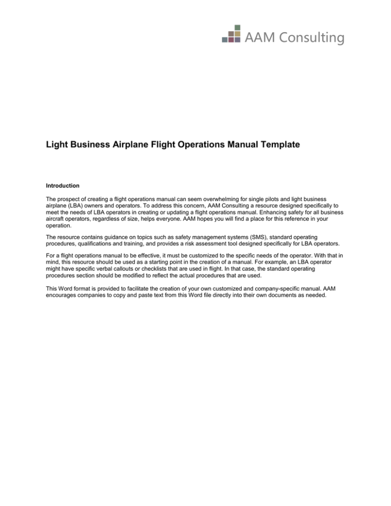 Lt BizAv Flt Ops Manual