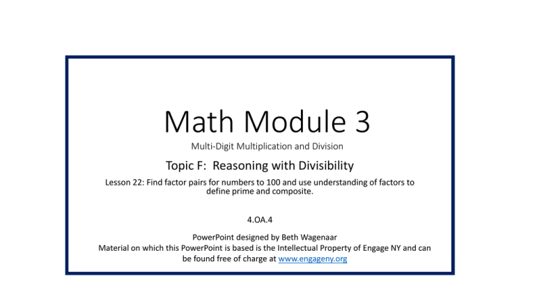 Module 3 Lesson 22