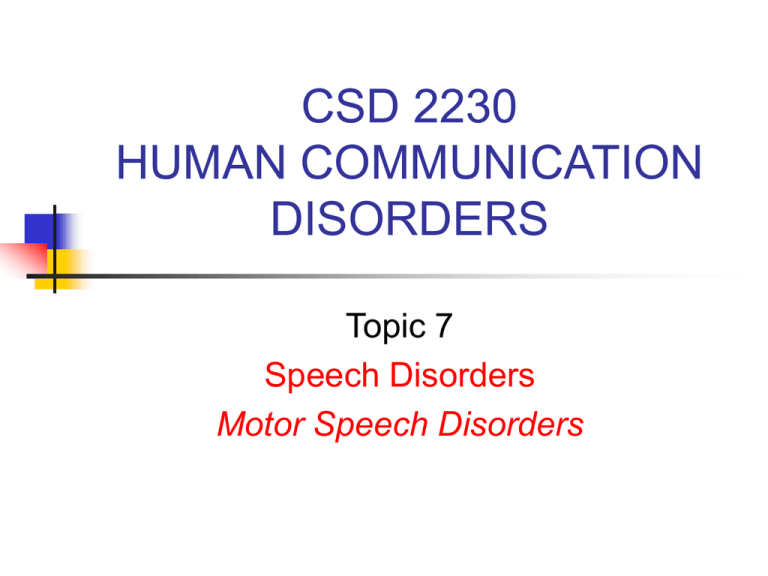 Motor Speech Disorders