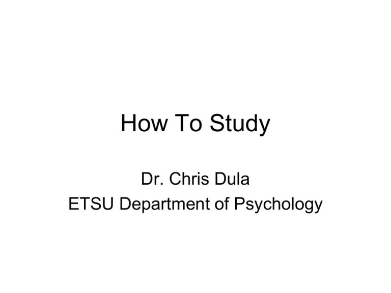 How To Study
