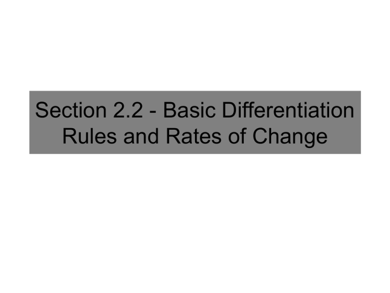 Section 2 2 Basic Differentiation Rules And Rates Of Change