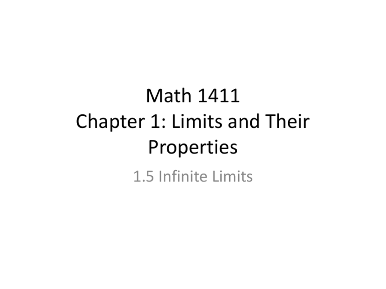 Math 1411 Chapter 1 Limits And Their Properties