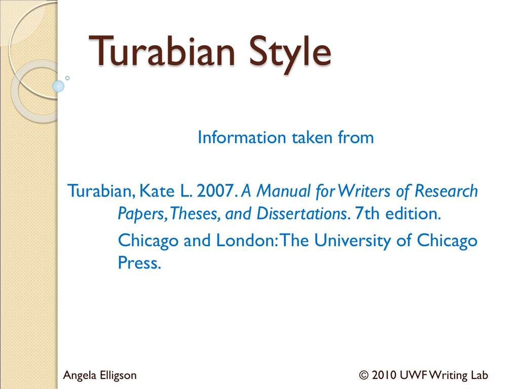  Turabian Style Outline Example Turabian Style Guide With Examples 
