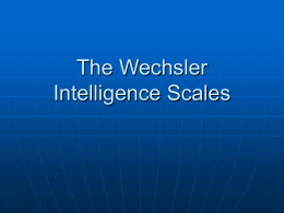 Wechsler Adult Intelligence Scale-Fourth EditionWAIS-IV