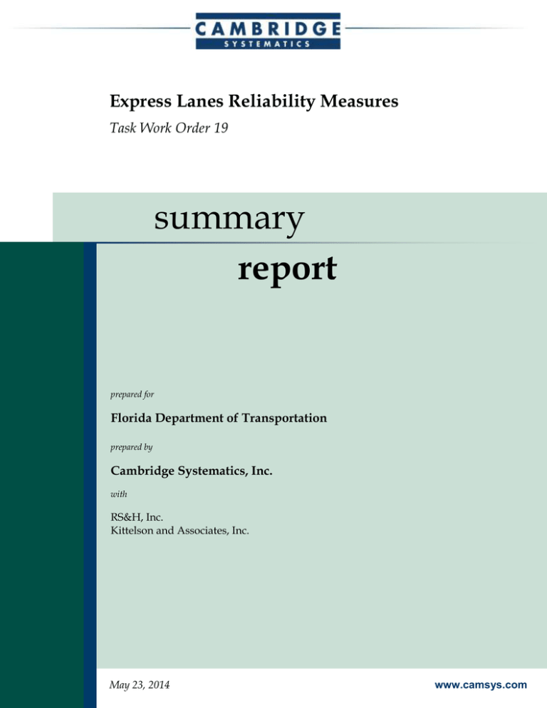 Express Lanes Reliability: Measures & Performance