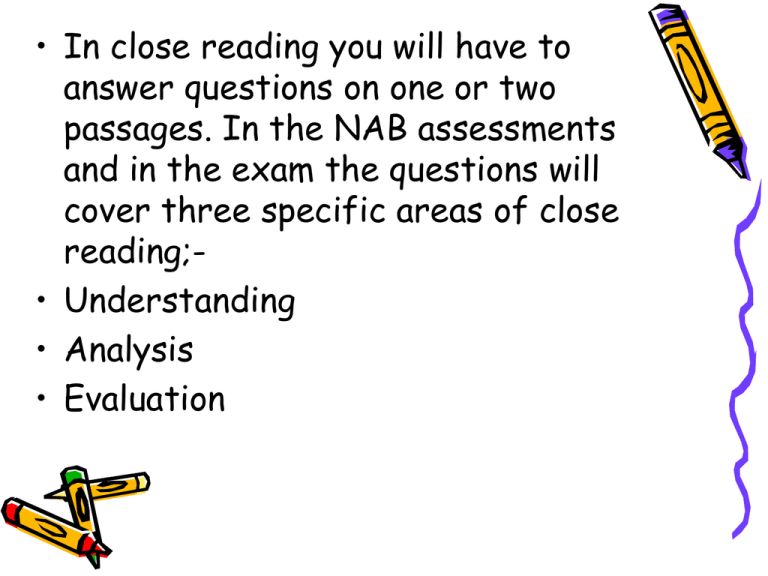Close Reading Skills