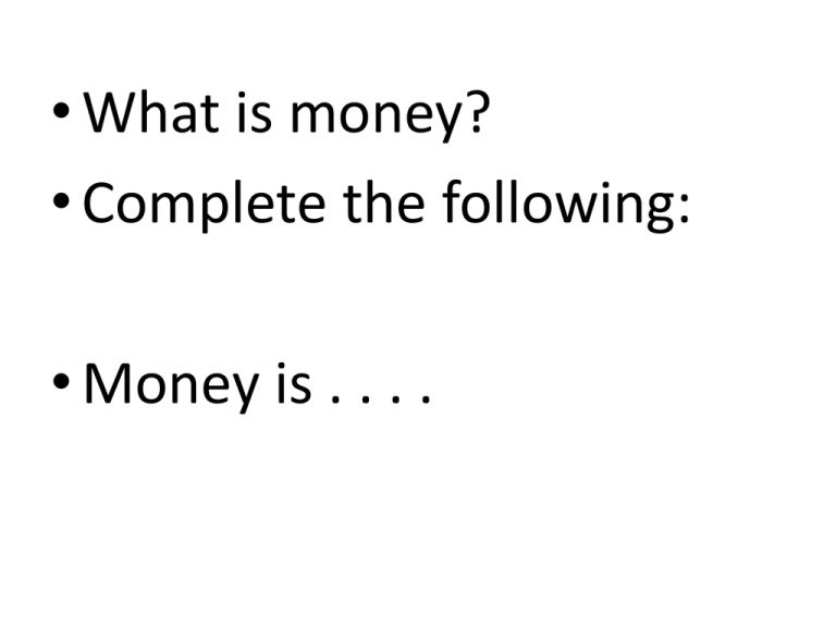 Functions Of Money