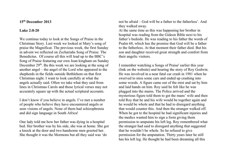 15th December 2013 Luke 2 8 20