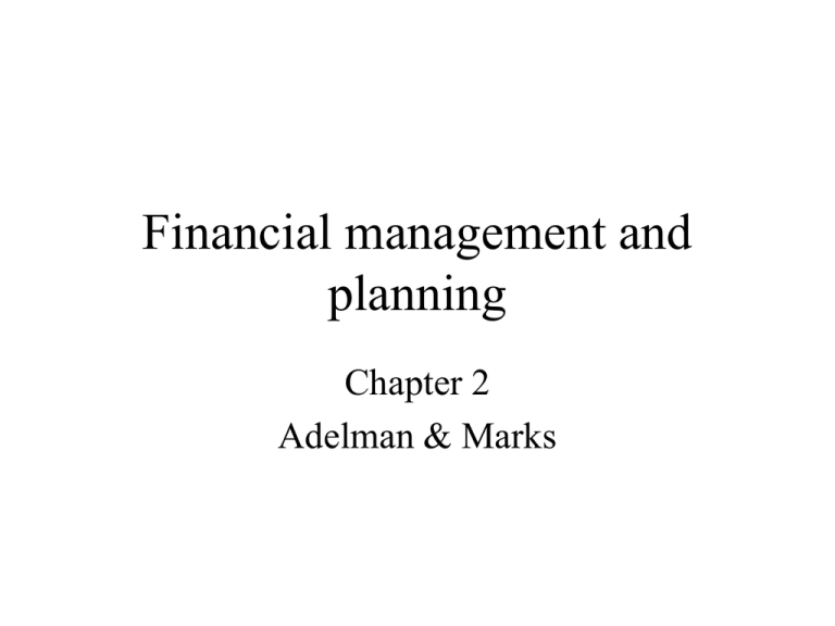 Financial Management And Planning