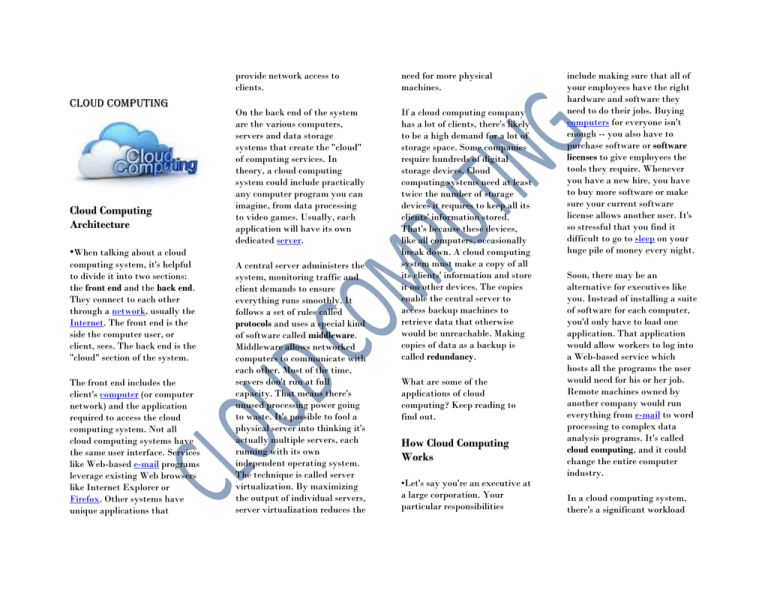 How Cloud Computing Works