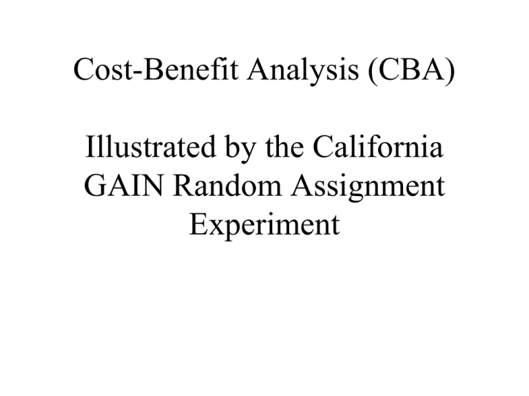 Cost Benefit Analysis