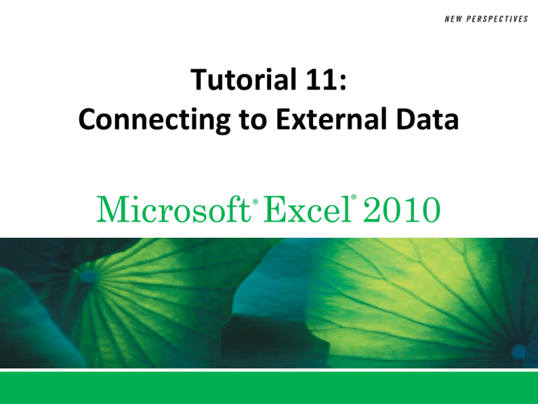 Tutorial 11 Connecting To External Data