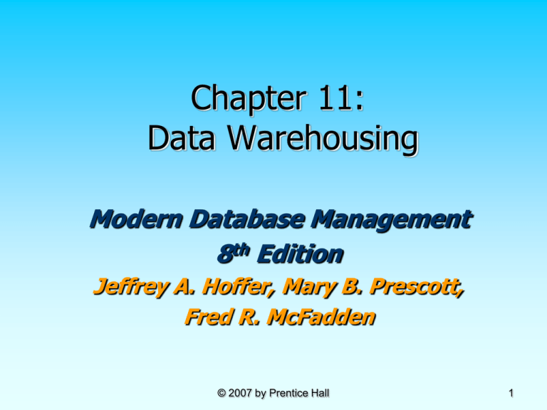 Data Warehousing lecture