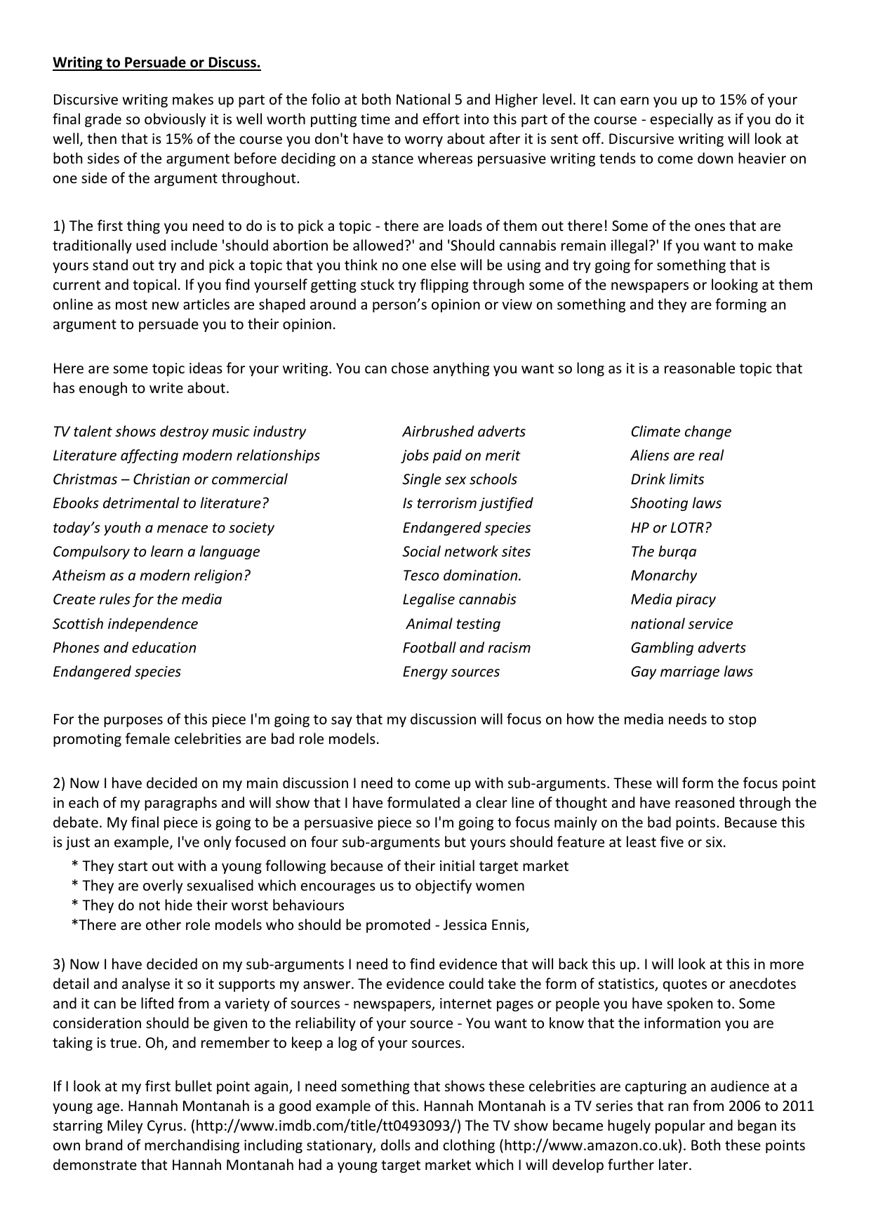 Discursive Essay