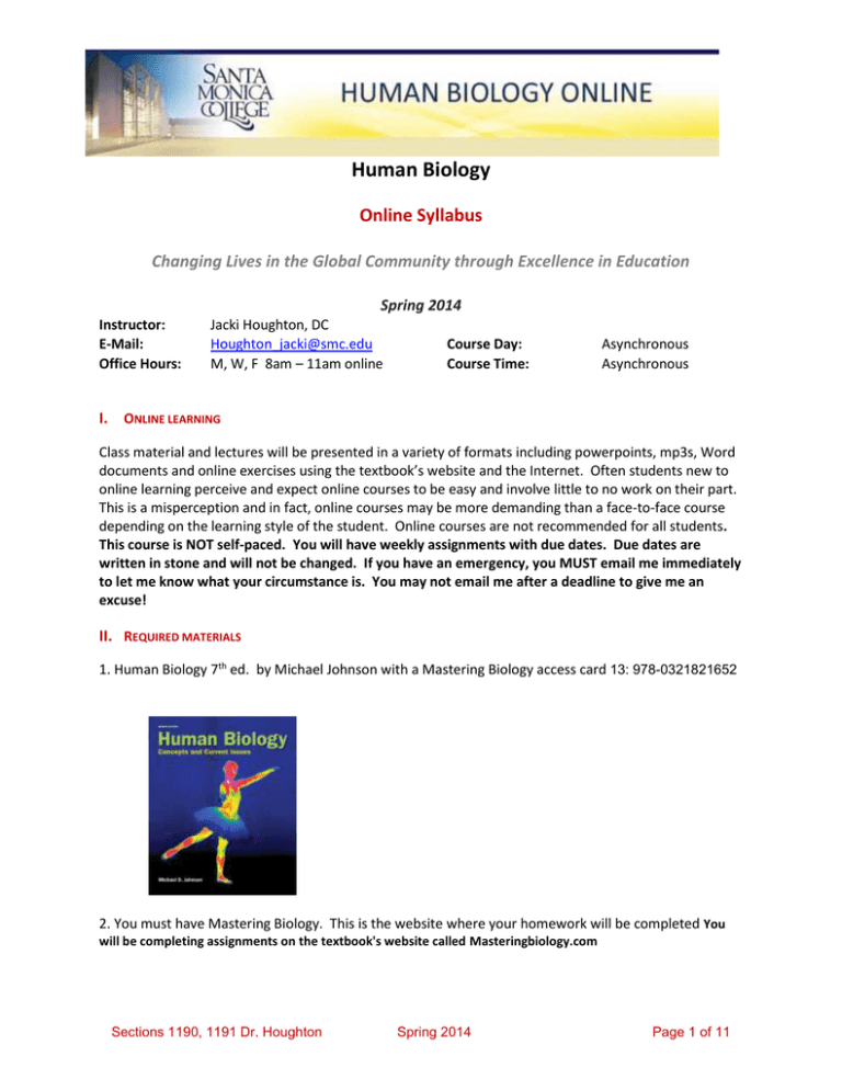 Syllabus Human Anatomy Syllabus Human Anatomy