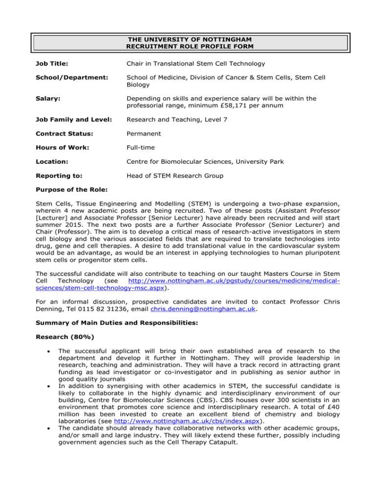 Job Description/Role Profile