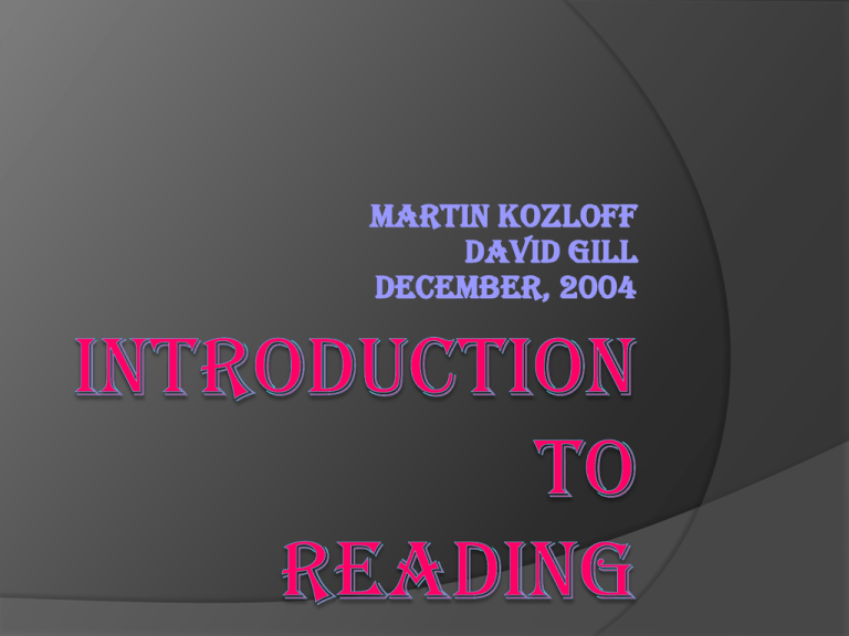 Introduction To Reading First