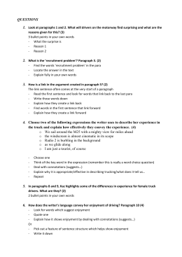 Informal Outline (Scratch Outline)